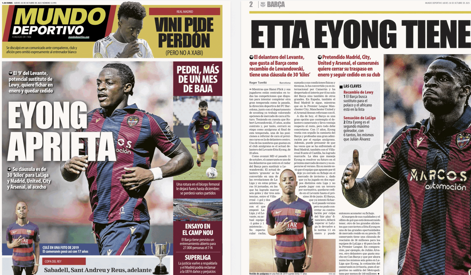 €40m move to Manchester United, Arsenal or Manchester City takes Spanish front page - Sport Witness