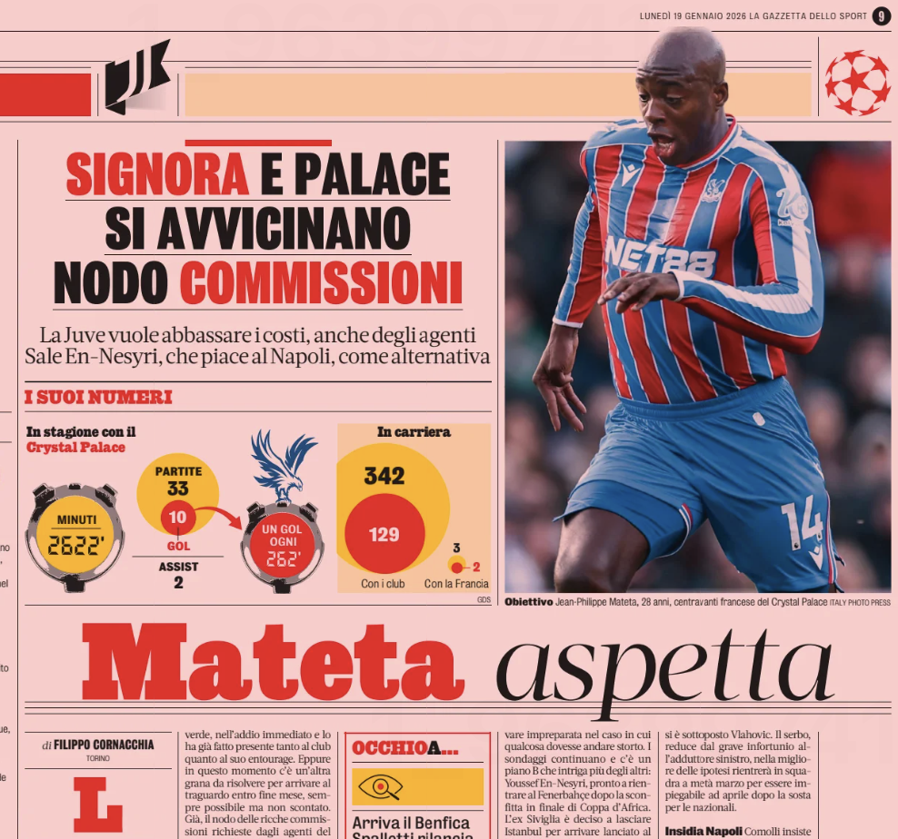 Agent causes Crystal Palace transfer issue - Hefty commission ask